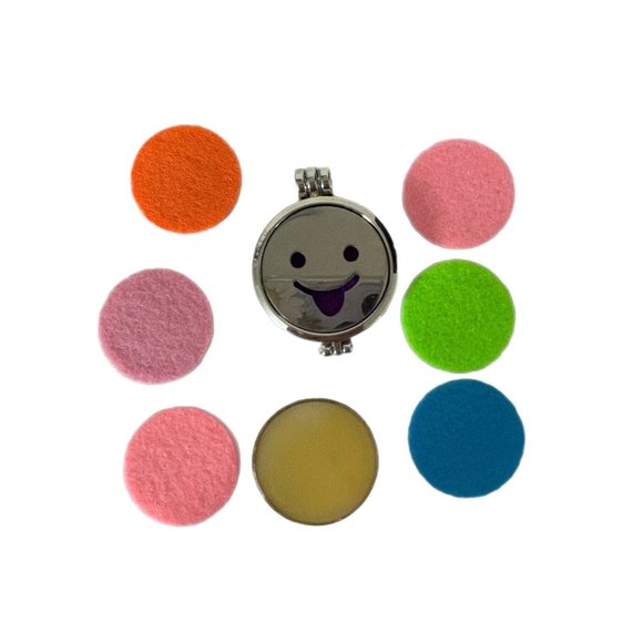Jewelry | Smiley Face Silver Tone Aromatherapy Diffuser Pendant Pads ...